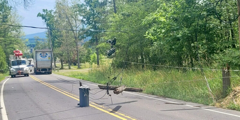Route 44 shut down after tractor trailer snaps utility pole | News ...